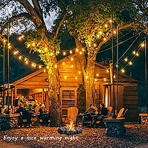 Sucolite 100FT Outdoor String Lights for Patio Waterproof Connectable ST38 LED Light String with 50+2 Vintage Edison Bulbs Dimmable Shatterproof Outside Hanging Lights Backyard Balcony Gazebo Bistro