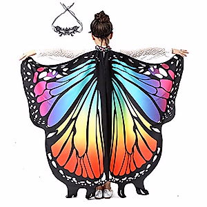 GENIEING Butterfly Costume for Girls, Kids Butterfly Wings for Girls Costume Butterfly Halloween Costumes for Girls