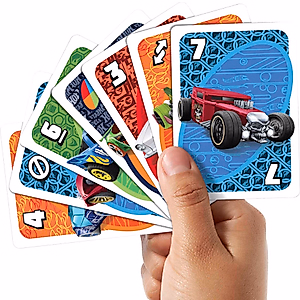 Hot Wheels UNO Matching Card Game Featuring 112 Cards with Hot Wheels Graphics, Game Night, Kids Gift Ages 7 Years & Older