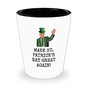St Patricks DayFunny Trump Shot Glass Make St Patrick's Day Great Again Shooter Party Men Women