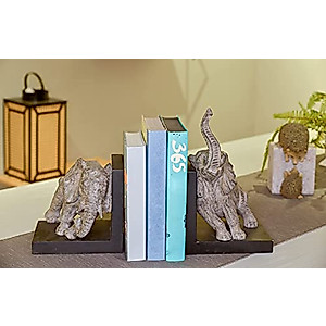 Decorative-Bookends Elephant Book-Ends Heavy Duty - Book Stoppers for Home Office School 5.34 LBS 11.8 * 7.9 * 9.8 Inch Newman House Studio