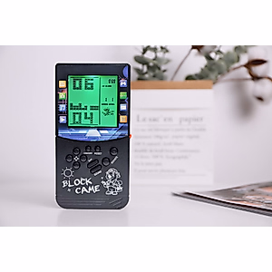 HLF New Large Screen Brick Game Console Green Backlight Built-in 23 Multi-Mode Block Games Classic Nostalgia Puzzle Speed and Difficulty can be Adjusted Suitable as a Gift for Kids (Black)