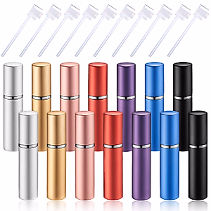 14 Pieces Travel Perfume Mini Refillable Spray Perfume Bottle Portable Perfume Bottle with 10 Pieces Perfume Refill Pump Perfume Dispenser Pump Transfer Tool for Outgoing (5ml)