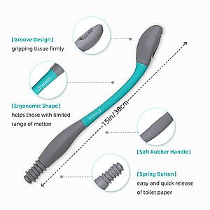 Fanwer Long Reach Bottom Buddy Wiping Aid, Self Wipe Toilet Aid for Fat People, Limited Mobility, Seniors, Preganacy, Disabled, Arthritis, Surgery