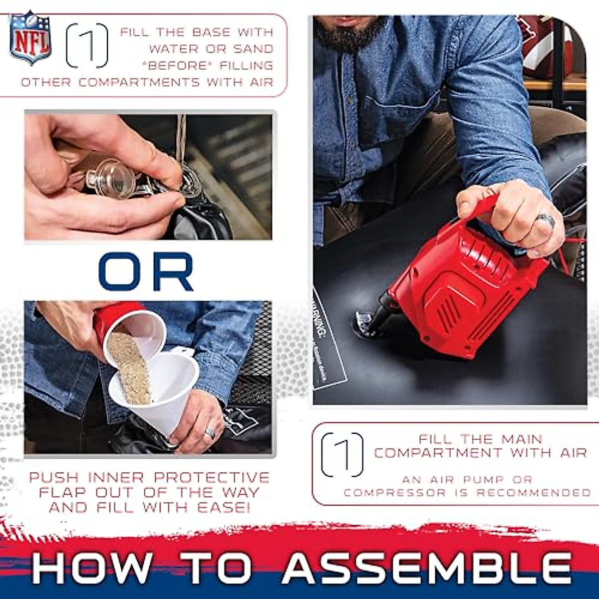 Franklin Sports NFL Inflatable Target Toss Game - Kids Mini Football Throwing Game Set - Portable Indoor + Outdoor Toy Football Target + Mini Footballs - 51"