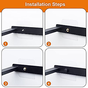 27.6'' Towel Rack, Stainless Steel Wall Mounted Towel Racks for Bathroom, Extra Long Towel Storage, Bath Towel Holder with Accessory Kit for Rolled Towel, Washcloths, Can Be Drilling or Not, Black