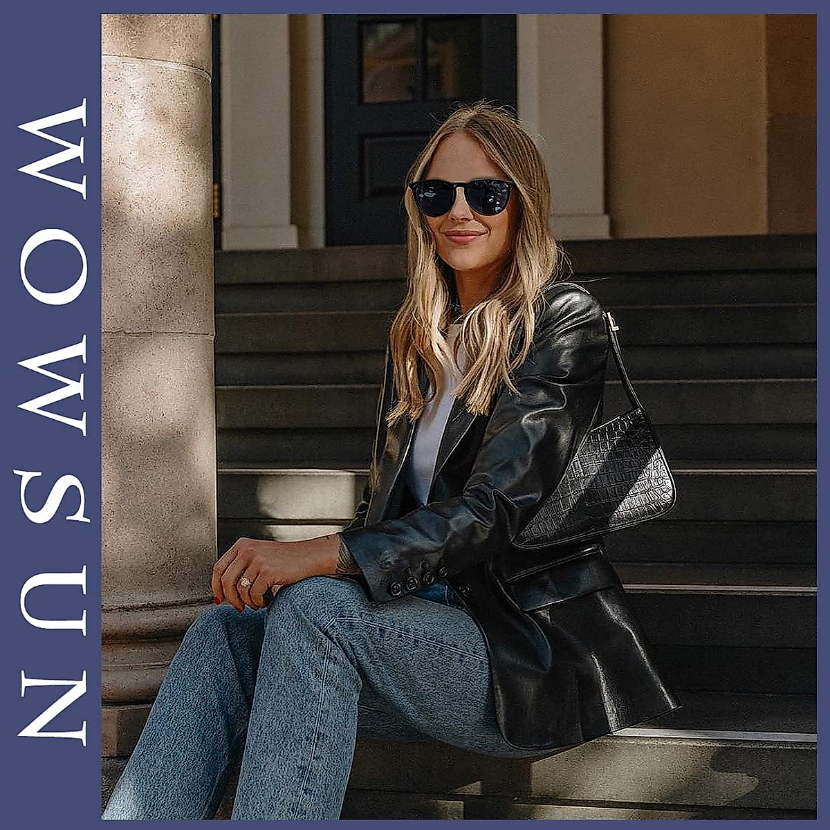 WOWSUN Retro sunglasses womens 2024 trendy round classic glasses