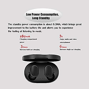 fosa1 True Wireless Earbud, Portable Mini Binaural Call Stereo in Ear Headphones Built in Mic Noise Reduction with Charging Case Fit for Running Gym Outdoor