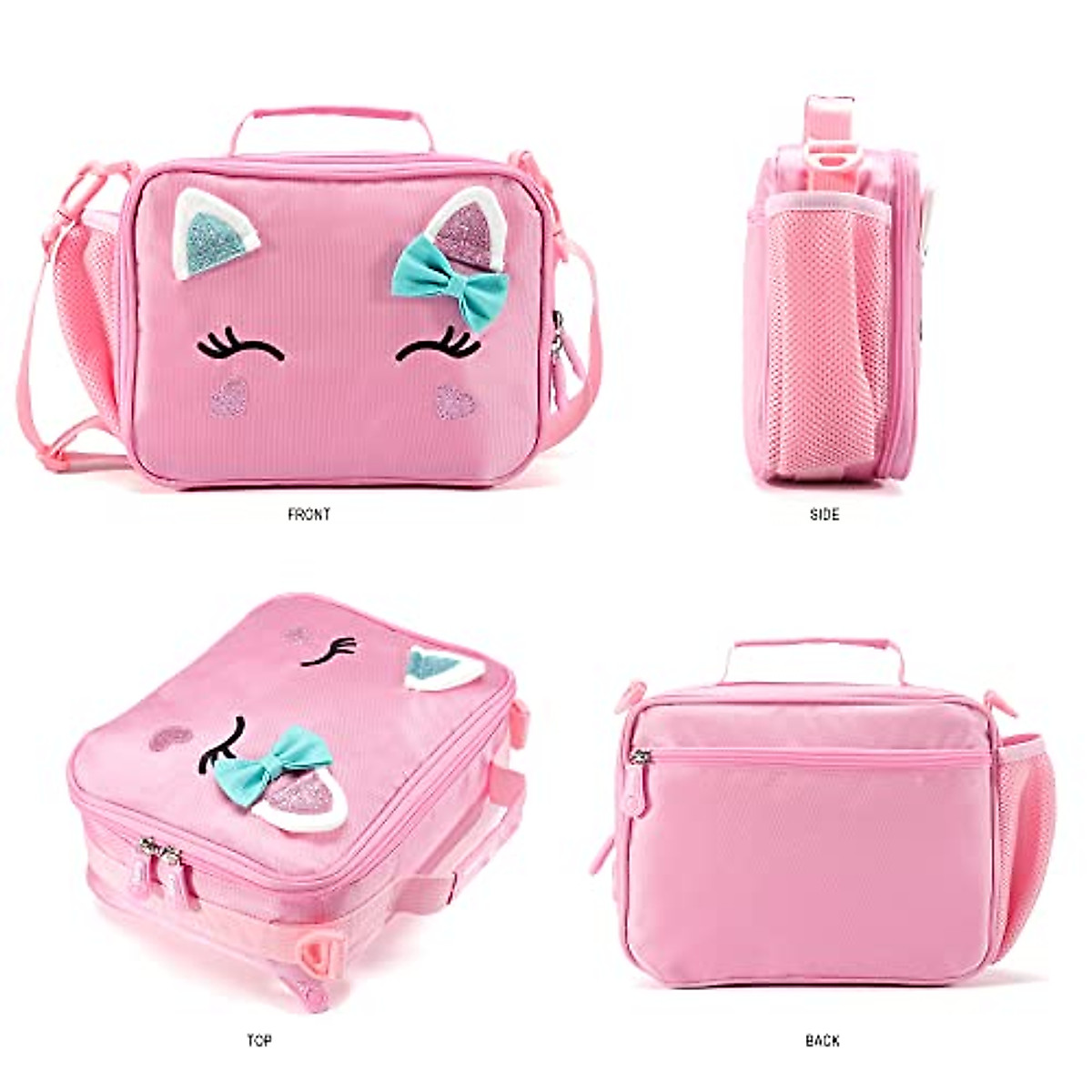 AO ALI VICTORY Girls Backpack with Lunch Box Set Kawaii School Bag Large Elementary Kindergarten Bookbags