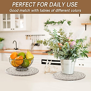 Coga 8" Trivets for Hot Dishes, Hot pots and Pans, 6 Pack Heat Resistant Hot Pads, Pot Holders for Kitchen, Hot Plate Mats for Table and Countertops, Farmhouse Decor Home Kitchen Essentials, Brown