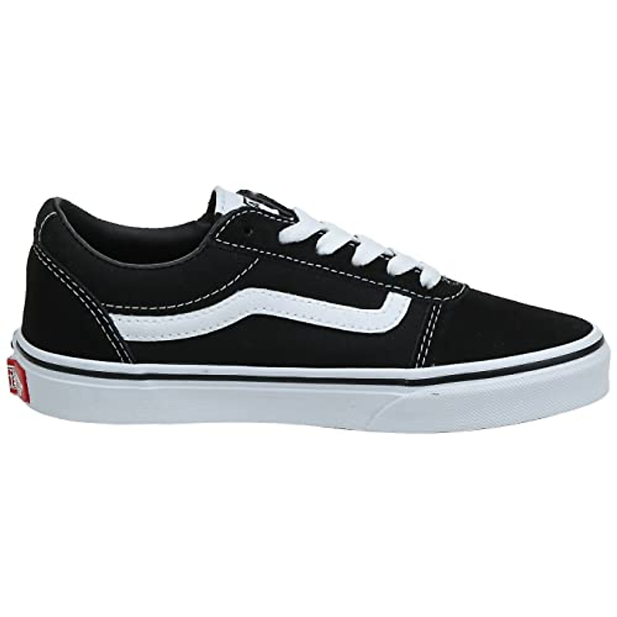 Vans Girls Low-Top Sneakers, Black Suede Canvas Black White Iju, 6 UK
