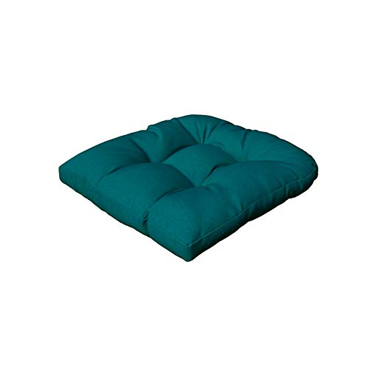 Sewker Outdoor/Indoor Tufted Wicker Seat Cushions, 19" x 19" for Patio Chair Furniture Set of 2 - Teal