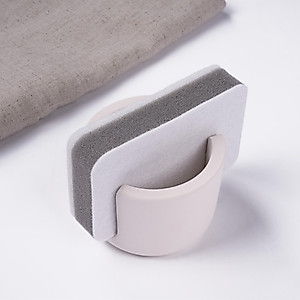 Selegna Diatomaceous Earth Sponge Holder - Drying Rack, Absorbent Stone Kitchen Sink Organizer, Beige (Small)