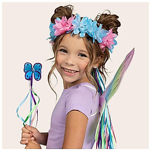 Spooktacular Creations Colorful Fairy Costume Set with Tutu, Halo Headband, Magic Wand for Girls, Halloween Costume Set