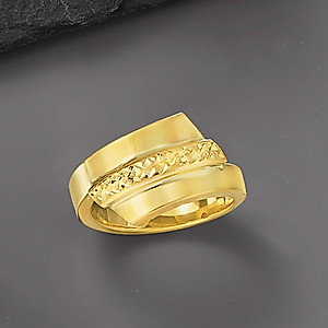 Ross-Simons Italian 14kt Yellow Gold Diamond-Cut and Polished Ring. Size 10
