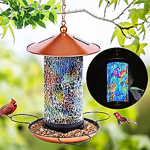 2023 Newest Solar Wild Bird Feeder Hanging for Garden Yard Outside Decoration, Waterproof Lantern Design Feeder for Birds, Solar Bird Feeder as Gift Ideas for Bird Lovers