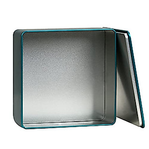 Tianhui Square Tin Canister/Container for Keeping Car,Tea,Coffee,Cookies, Food,Flour,Baked Goods Storage (Emerald Green)