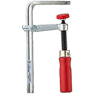 BESSEY GTR12 All Steel Table Clamp with 4 11/16 Capacity x 2 5/16 Throat Depth & 400 lb Clamping Force, Red/Silver