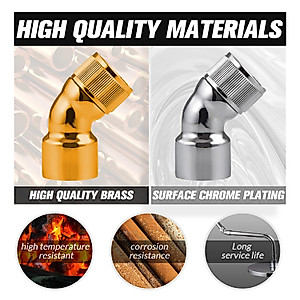 Worldwhere 45 Degree Shower arm Elbow Adapter,Shower Elbow Adapter for Shower Head,Female to Female Chrome