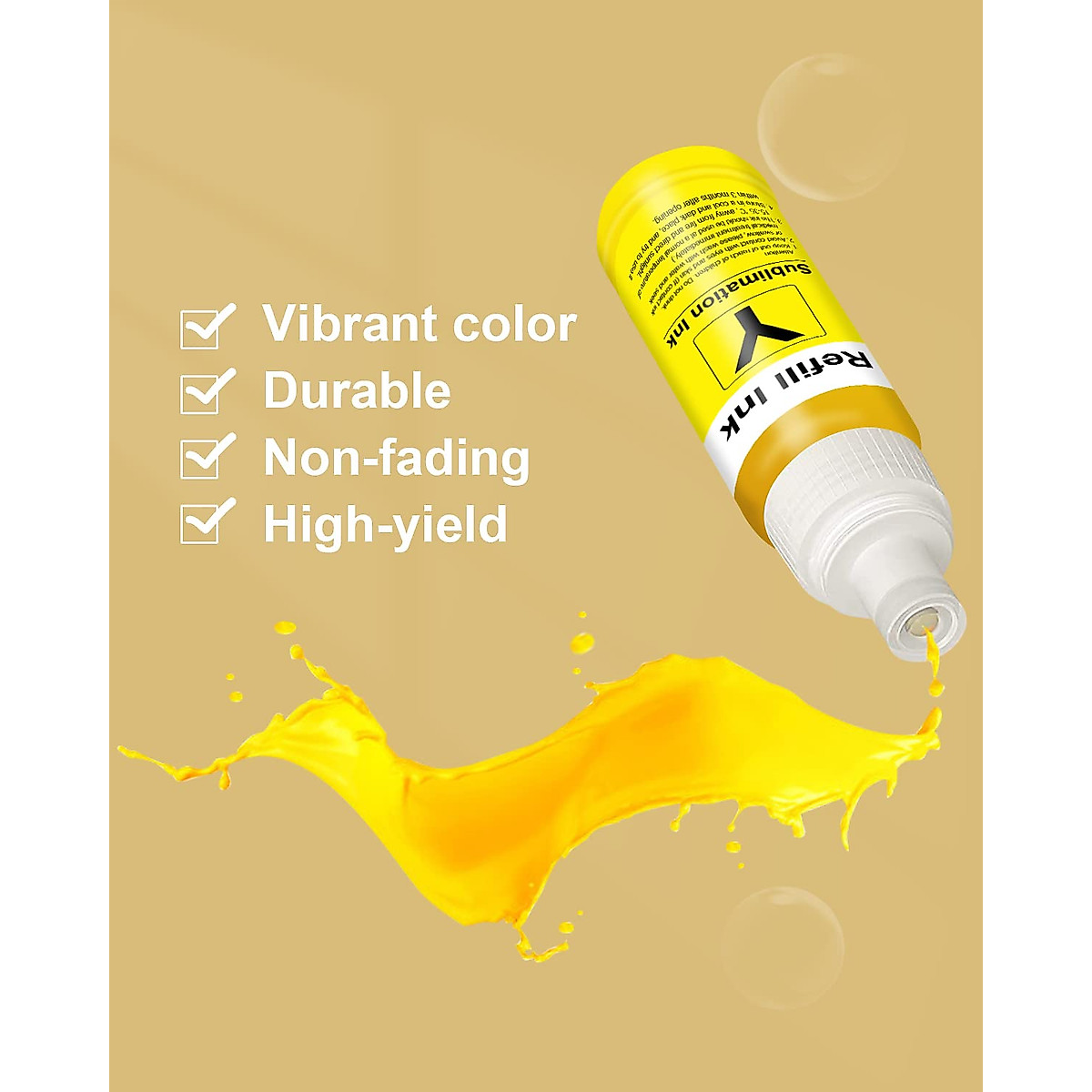 XZMHX 400ML Autofill Sublimation Ink Use for Epson EcoTank Inkjet Printers ET-2720 ET-2400 ET-2760 ET-4800 ET-2800 ET-2803 ET-2830 ET-3760 ET-2850, Anti-UV/ICC Free