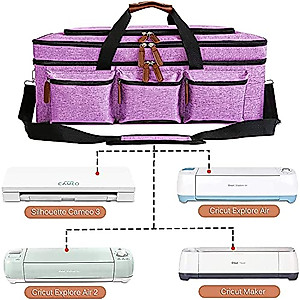 Damocles Cutting Machine Carrying Bag Portable 3-Layer Shock Absorbent Cutting Machine Tote Bag Compatible with Cricut Explore Air 2 & Cricut Maker (Purple)