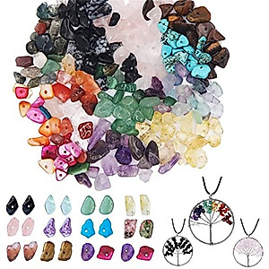CZDYUF 18 Color Chips Beads Irregular Shaped Beads Tumbled Gemstone Chips Crystal Crushed Bead DIY Making Supplies Kits