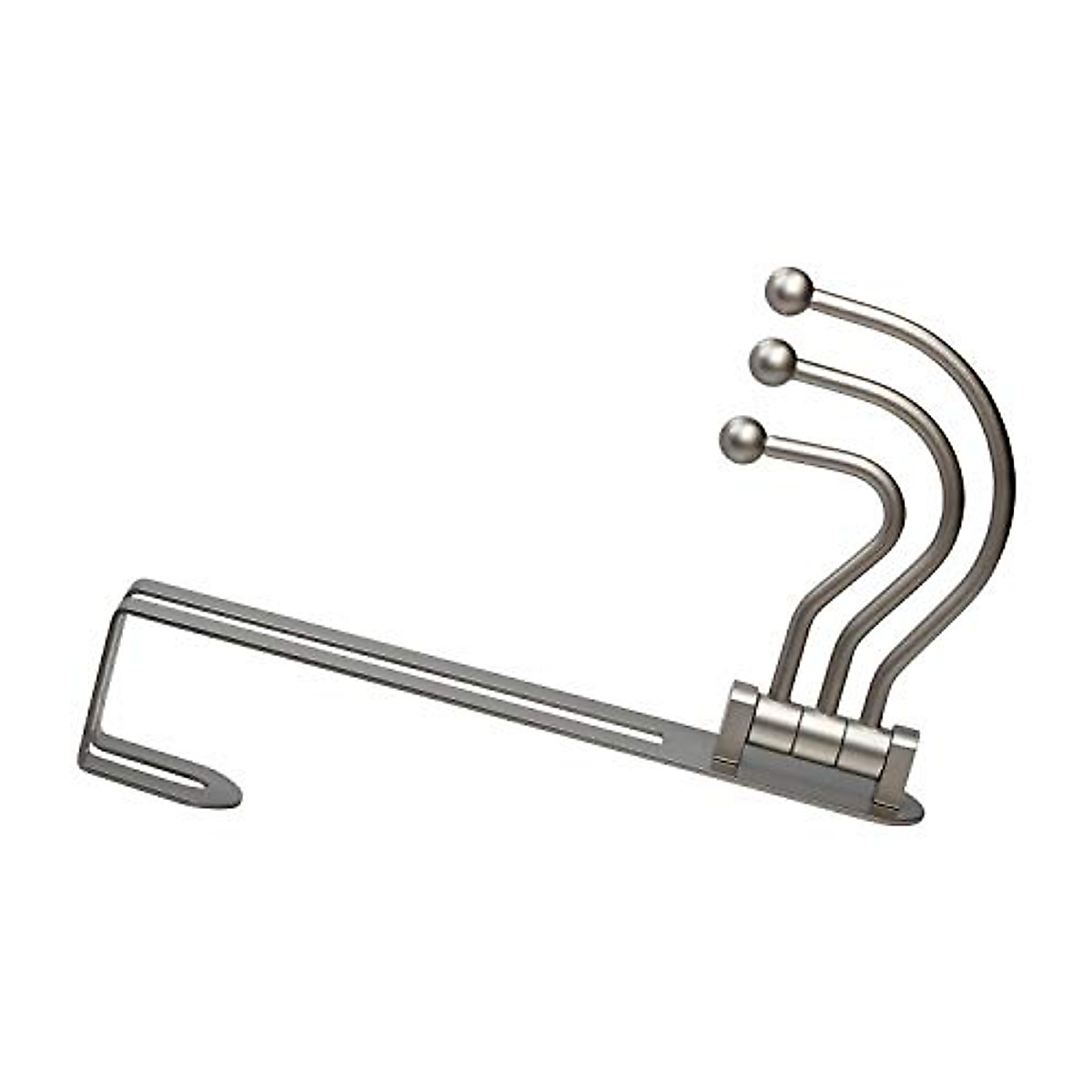 Rok Hardware Pearly Grey Over The Door 3 Prong Closet Coat Sweater Hat Tie Clothes Towel Swivel Hook Hanger ROKOTDHMN (2 Pack)