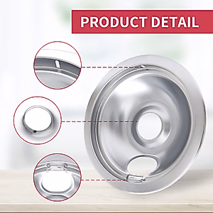 COZZIVITA 316048413 and 316048414 Stove Burner Drip Pans for Electric Stove Top - Perfectly Fit Frigidaire Kenmore Electric Range -Thickening to Prevent Bending and Rust - Include 2 x 6 in, 2 x 8 in