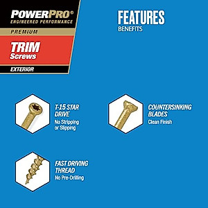 Power Pro Premium Exterior Trim Screws (#8 x 1-5/8") - 1lb Box