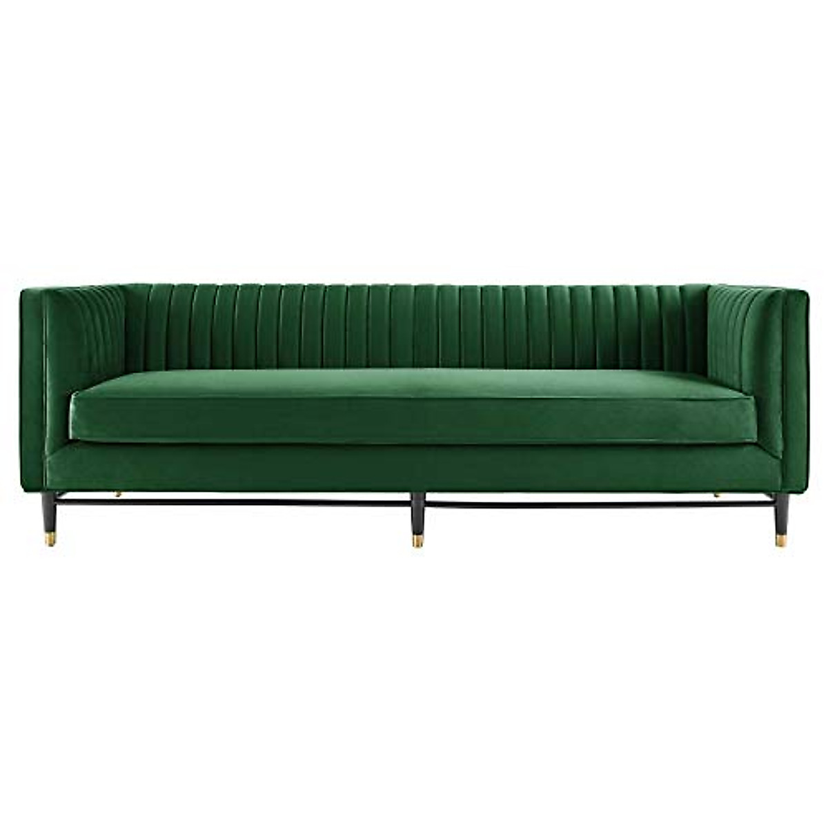 Modway Devote Channel Tufted Performance Velvet, Sofa, Emerald