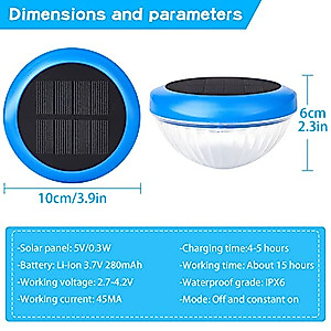 Floating Pool Lights, Pool Lights That Float with RGB Color Changing Waterproof Solar Pool Lights for Swimming Pool at Night LED Pool Lights for Outdoor Pool Pond Hot tub Fountain Garden (4 Pack)