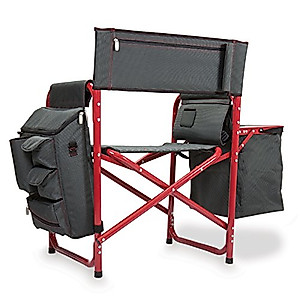 ONIVA - a Picnic Time Brand Fusion Original Design Outdoor Folding Chair, Gray with Red Frame , 33 x 7 x 21