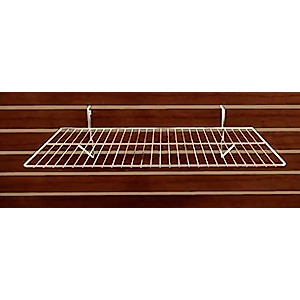 Only Garment Racks White Wire Slatwall/Gridwall Shelf 24"L x 12"D