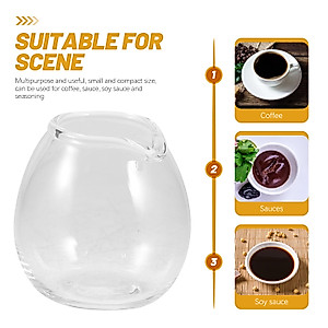 BESTOYARD 2 Pcs Mini Glass Milk Cup Mini Glass Milk Pitcher for Sauce Maple Syrup Pitcher Mini Glass Milk Pitcher for Coffee Espresso Shots Mini Kettle Tea Small Material Honey