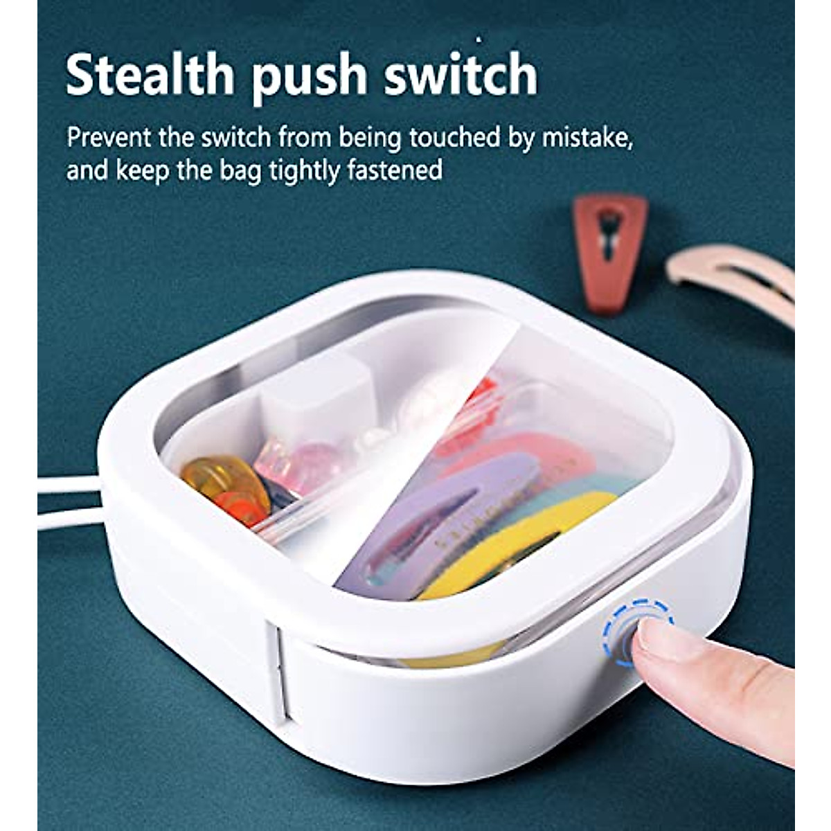 Cotton Swab Ball Holder Jar Hair Tie Organizer Portable Travel Earphone Holder Multi-functional Plastic Container Dispenser Box for Bathroom Home Storage Organizer