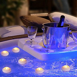 LACGO 48 PCS LED Waterproof Floating Novelty Candles Light, LED Battery-Powered Flameless Flicker Candle, Water Activated Candle, for Baby Shower, Wedding, Home, Party Decor(Warm White)