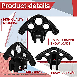 Taiyin 50 Pieces Snow Guards for Metal Roofs Plastic Roof Ice Guard Metal Roof Snow Guards Snow Stops Snow Guard Block Stops Breaks for Standing Seam Metal Roofing (Black,50 Pieces)