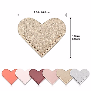 6 Pcs Leather Heart Bookmark, BetterJonny Corner Page Book Marks for Women, Kids, Book Accessories for Reading Lover Cute Handmade Book Reading Gift for Book Lovers