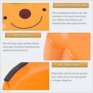 Toddmomy Kids Step Stool 2pcs Kid Step Stool Cartoon Animal Bathroom Step Stool Plastic Toilet Stool Potty Stool Under Desk Footrest for Bathroom Travel Potty Training White Organge Kids Stools