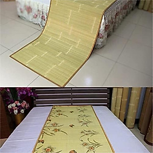 XUNOO Summer Mattress Cooling Summer Cooling Sleeping Pad Bamboo Mat Bed Smooth Breathable Bed Mattress Bedding for Home Summer Bed Cover(80x190cm/31.5x75in)