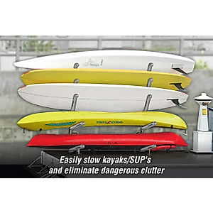 Magma Products, R10-1001 Storage Rack System Base Frame Kayak/SUP Dock Mounted, Polished Stainless Steel