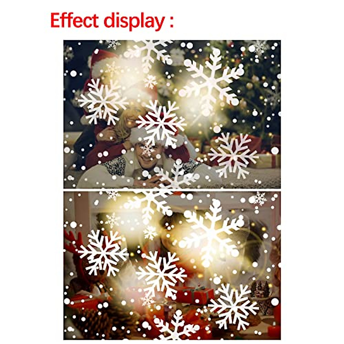 Kadlawus Christmas Projector Light Snow Projection Light LED Snow Show Projector Outdoor, Snowfall Show Lights Waterproof Christmas Decoration Lighting