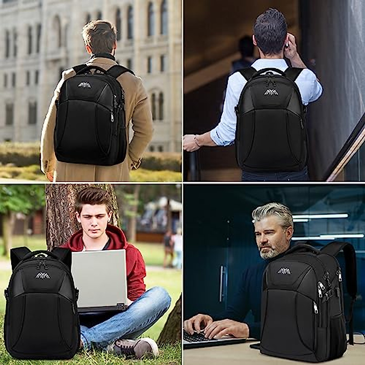 LIBENED School Backpack for Teen, Extra Large 50L Laptop Backpacks for Men Women, Waterproof College Backpack, Travel Mochila with USB Charging Port Fits 17 Inch Computer, Black