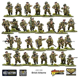 Wargames Delivered Bolt Action Miniatures - British Airborne Troop Set, World War 2 Miniatures, 28mm Scale Plastic Army Men for Miniature War Game by Warlord Games