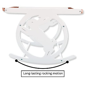 MYBASSINET Moses Basket Rocker Stand Antique White Stand for Baby Infants Durable and Sturdy Natural Wood Rocking Feature Modern Design Safe and Secure Fits Moses Baskets 32.5X16.5X14 Inch