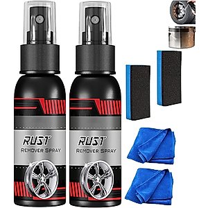 Renhe ingenuity 100ml Rust Remover Spray for Metal,Multifunctional Metal Rust Remover,Car Rust Removal Spray,Water Based Metallic Paint Rust Converter,Iron Powder Remover (2PCS)