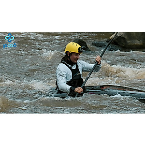 ipoob Adult Kayaking Canoe Whitewater Watersports Helmet with Camera Clamp Mount Plate (Matte Black, Medium)