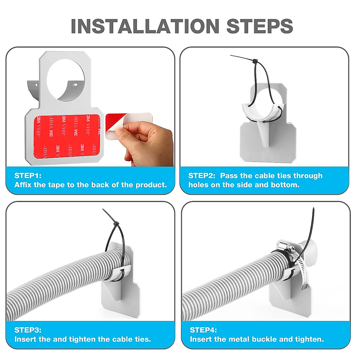 2PCS Swimming Pool Pipe Holders,Above Ground Pool Accessories,Pool Accessories,Pool Hoses for Above Ground Pools,Designed to Fit On Intex Pools,Preventing Pipes Sagging Accessory(Grey)