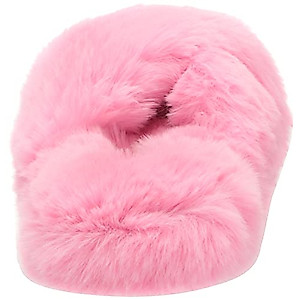 Amazon Essentials Women's Fluffy Slipper, Bright Pink, 8