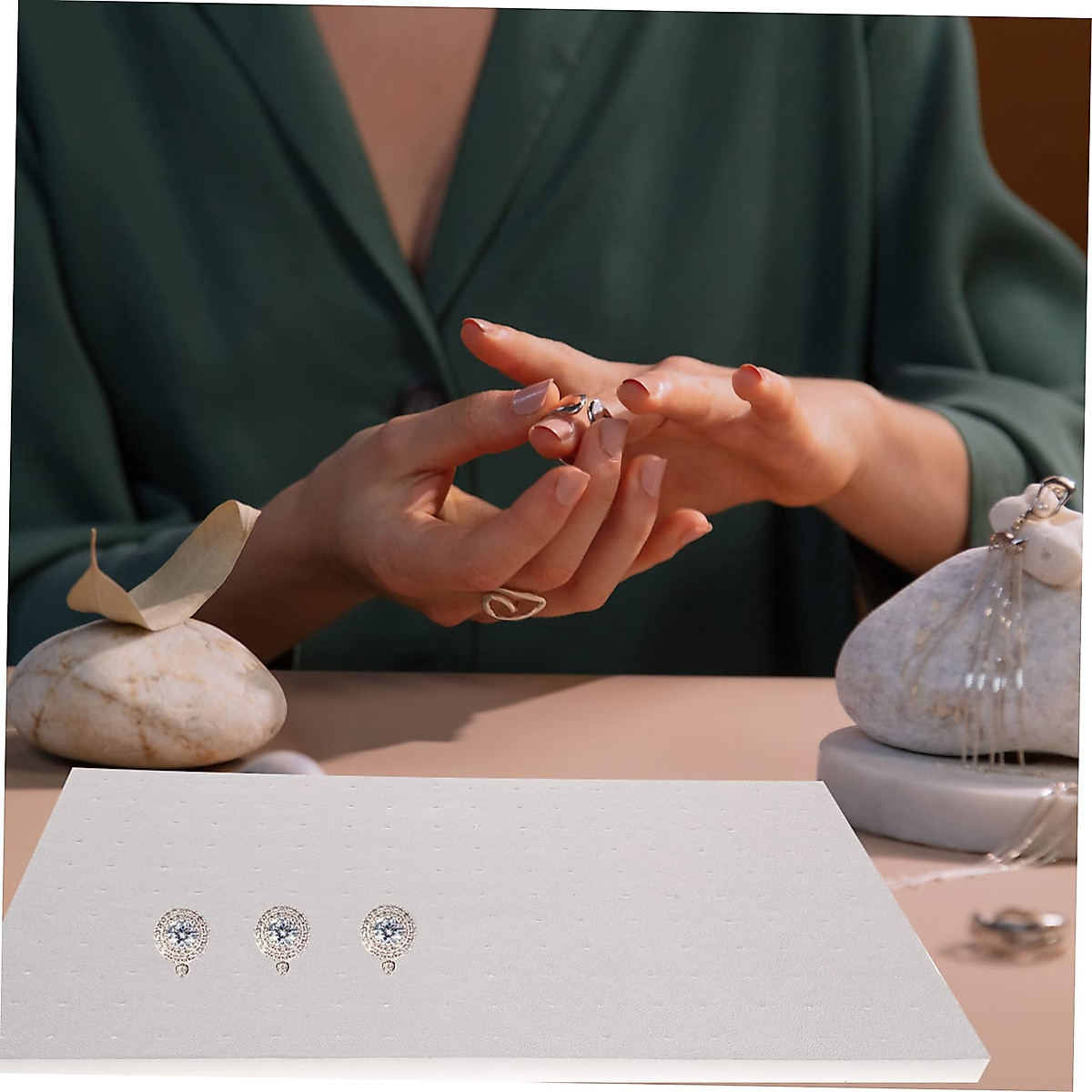 DOITOOL Box ring tray core jewelry insert sponge ornament tray accessory tray ring inserts for loose rings jewelry display pads sponge ring insert velvet accessories travel drawer